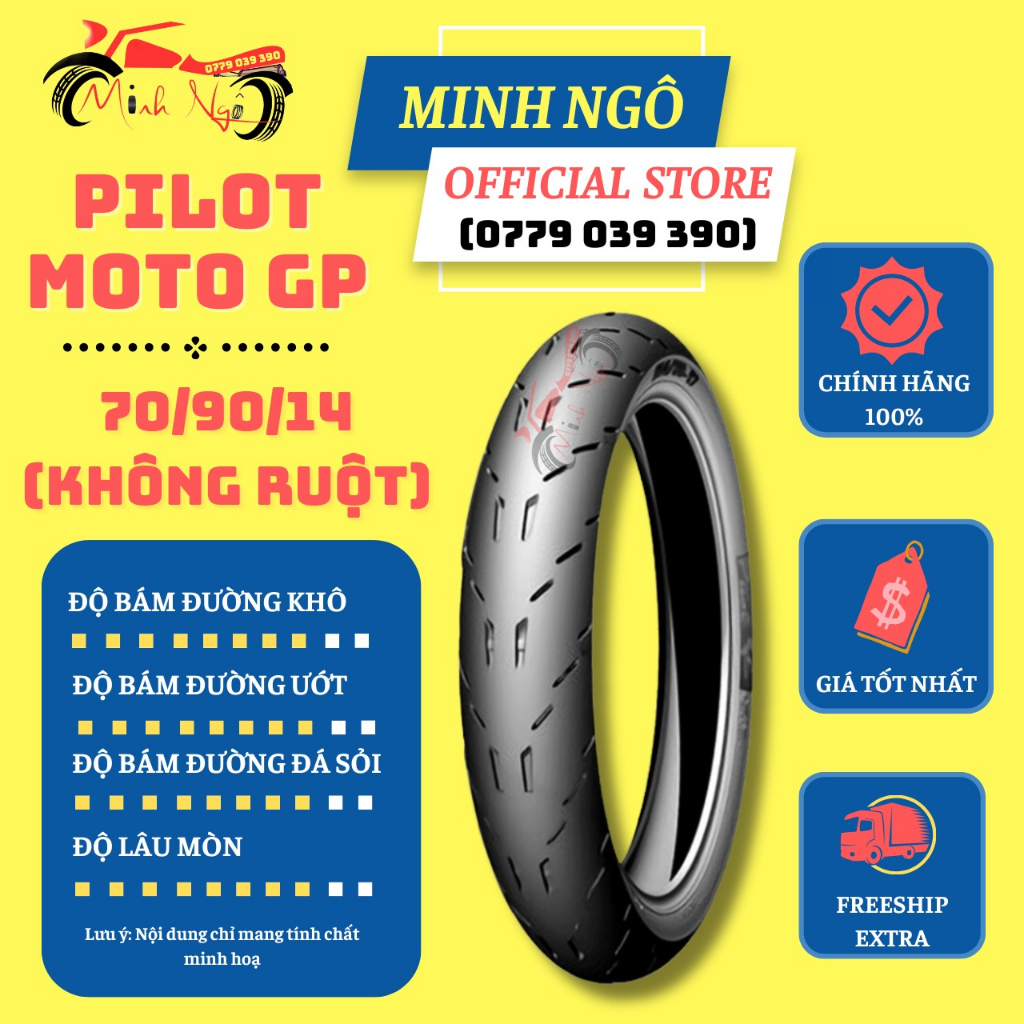(70/90-14) Vỏ Michelin Pilot Moto GP 70/90-14 M/C TL - Vỏ không ruột ...