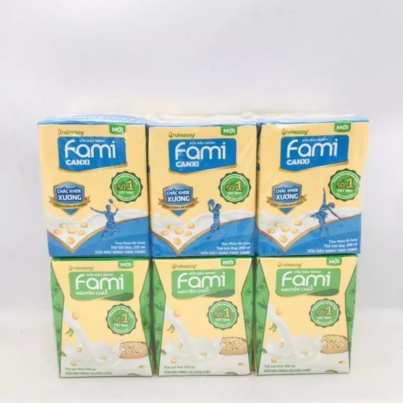 Sữa Fami canxi và nguyên chất thùng 36 hộp,các bạn lấy vị gì ib nha | Shopee Việt Nam