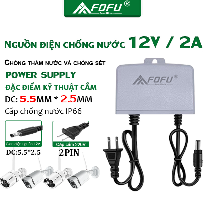 Nguồn adapter 12V-2A, 5V-2A dành cho camera, switch, modem, router và ...