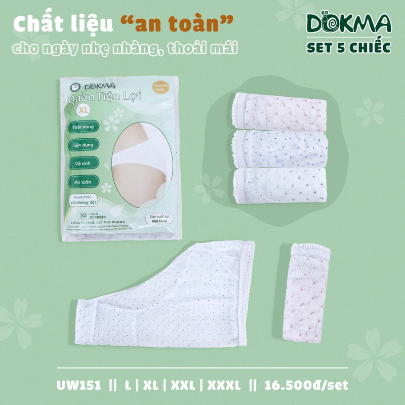 Set 5 Quần lót giấy Dokma dung 1 lần cho mẹ đi sinh hàng Dokma siêu mềm ...