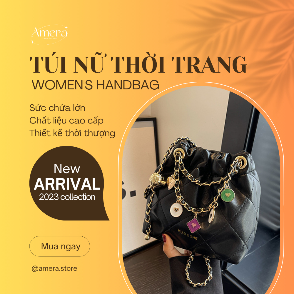 Túi dây xích kim cương Amera Túi bucket đơn giản cao cấp tinh tế ...