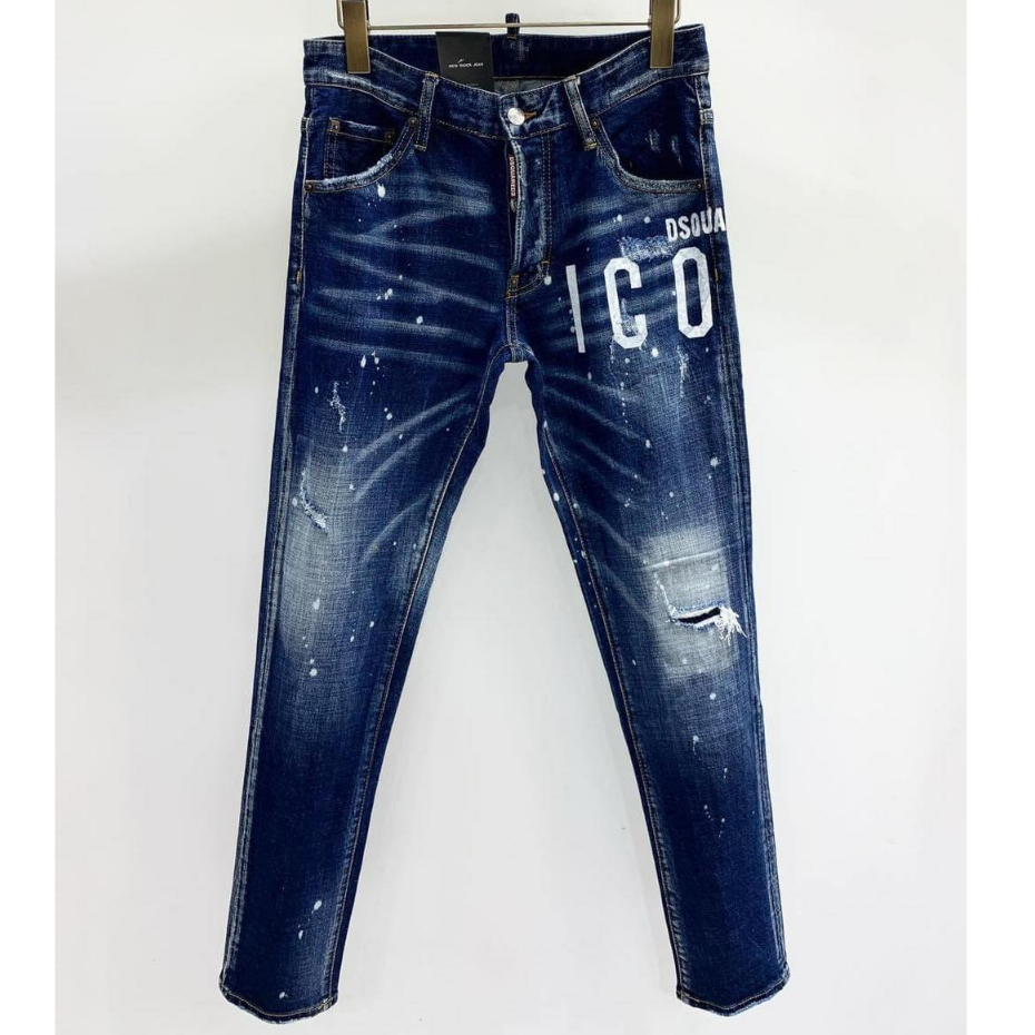 Quần DSQ2 ICon Jean Xanh Vẩy Sơn Quần Bò DSQUARED Vẩy Sơn Xanh Sáng Chất Co Giãn Phối Loang đẹp ...