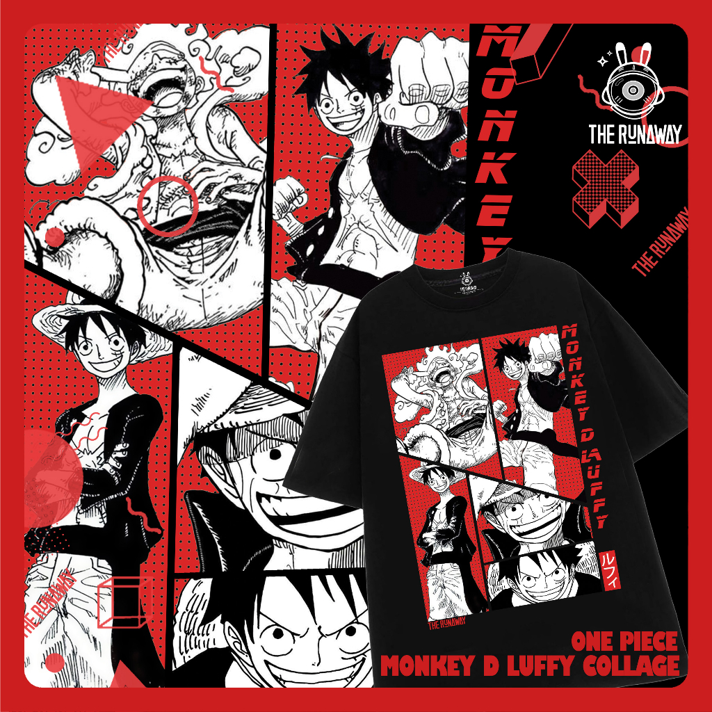Áo phông One Piece: Monkey D.Luffy Collage 100% Cotton Nam / Nữ by The ...