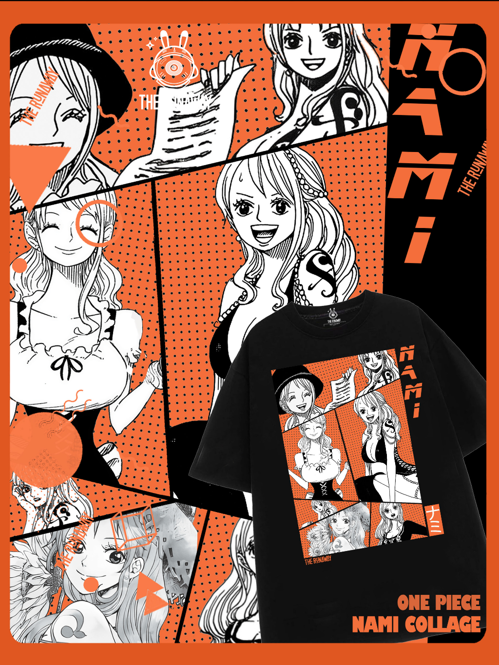 Áo phông One Piece: Nami Collage 100% Cotton Nam / Nữ by The Runaway ...
