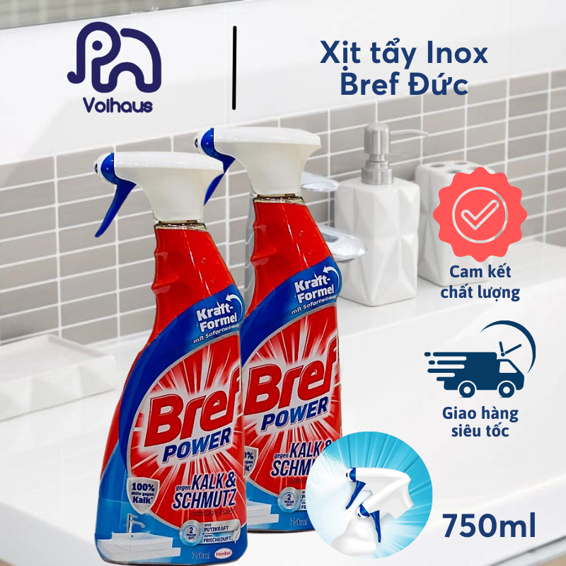 Chai Xịt Tẩy Rửa Cặn Canxi Inox Bref Power – Chai 750ml | Shopee Việt Nam