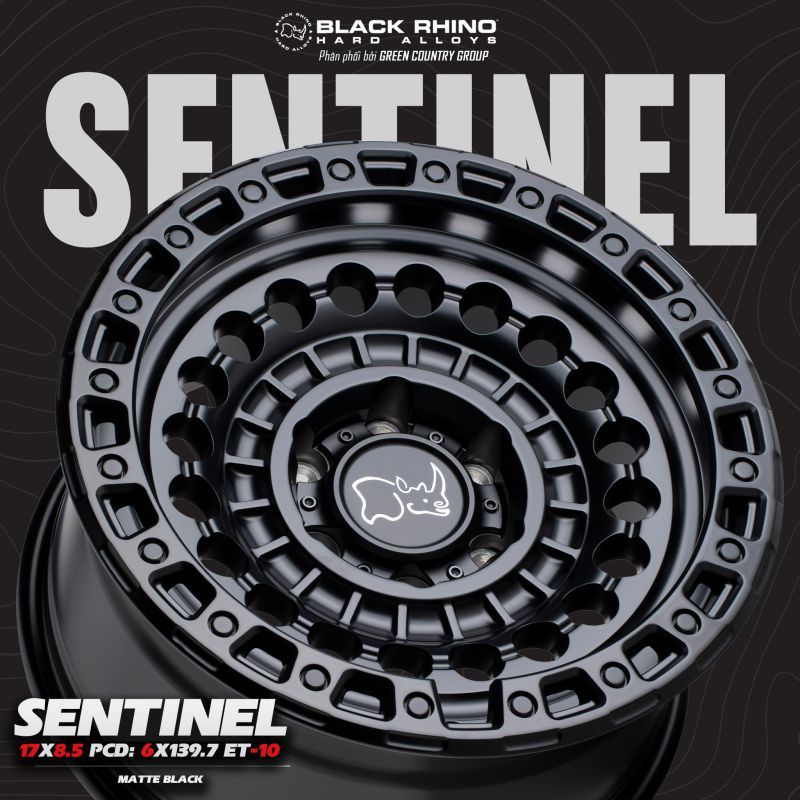 MÂM BLACK RHINO SENTINEL 17×8.5 | 6×139.7 | ET-10 | CB112.1 | Shopee ...