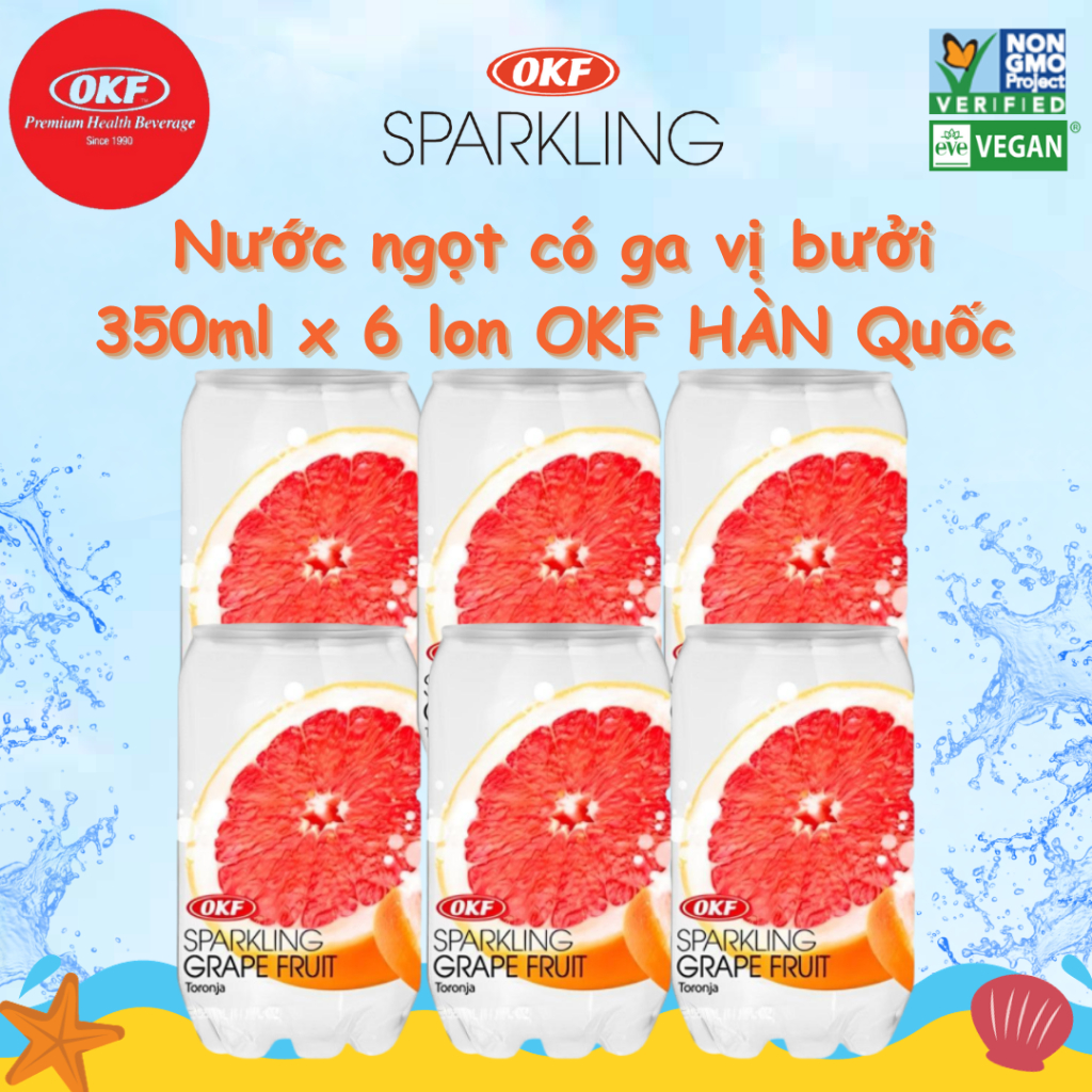 Nước ngọt có ga vị bưởi (NƯỚC BƯỞI CÓ GA) OKF HÀN QUỐC x 6 lon 350ml | Shopee Việt Nam