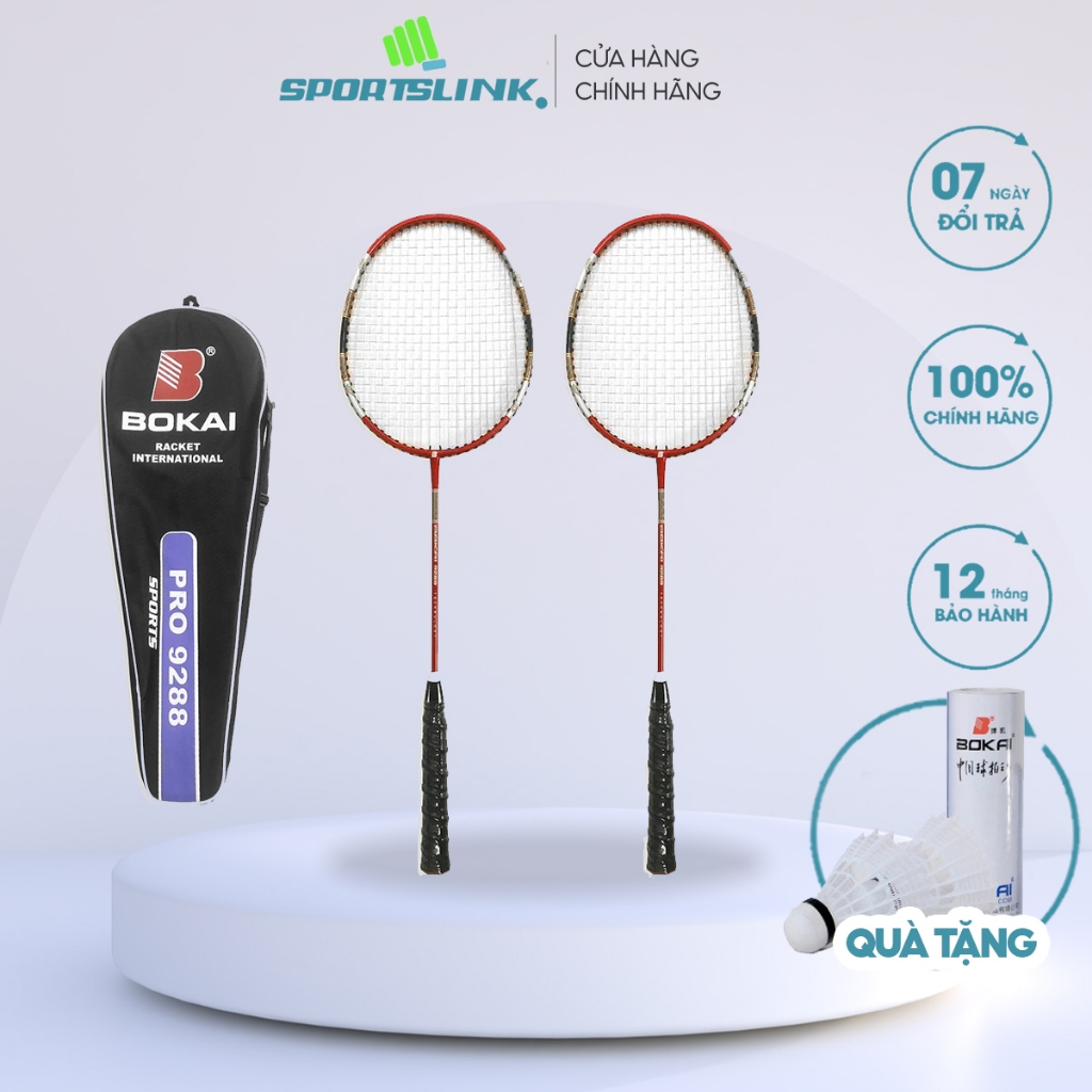 Cặp vợt cầu lông sợi cước Bokai Super Lighting BK-9288 (Tặng Kèm 3 Quả ...