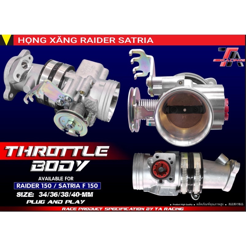 Thân Ga 34 36 38 40MM cho RAIDER Fi SATRIA Chính Hãng [TA-RACING ...
