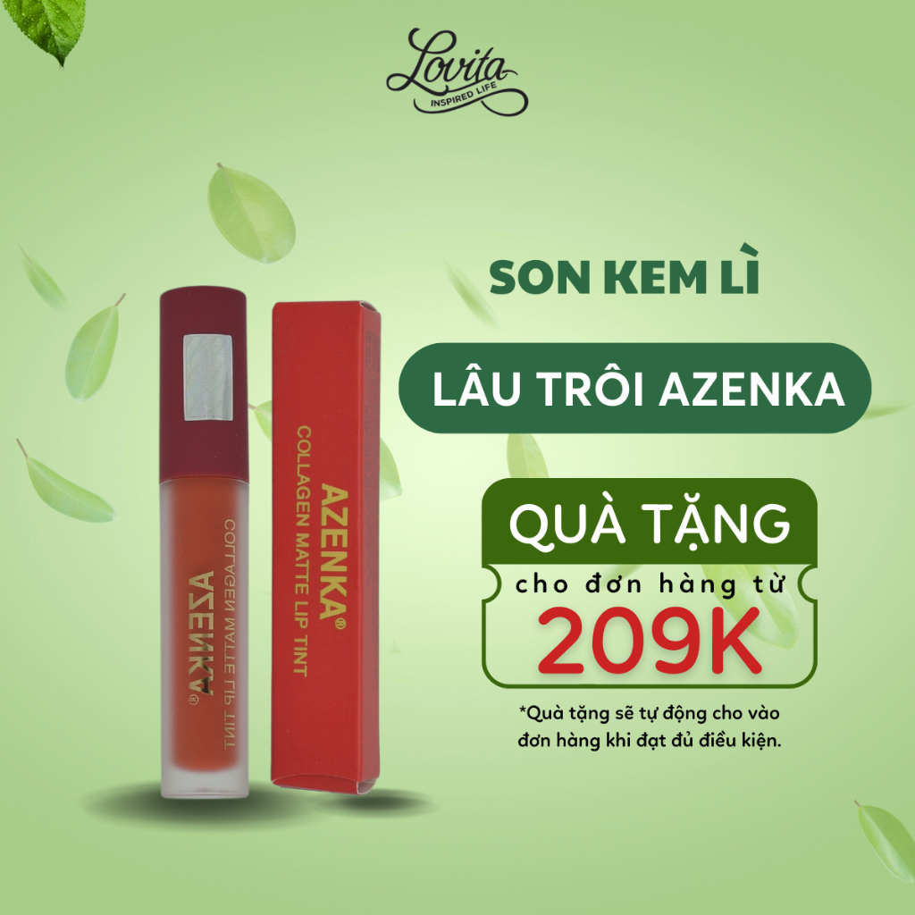 Son kem lì lâu trôi nhung collagen mềm mịn Azenka | Shopee Việt Nam