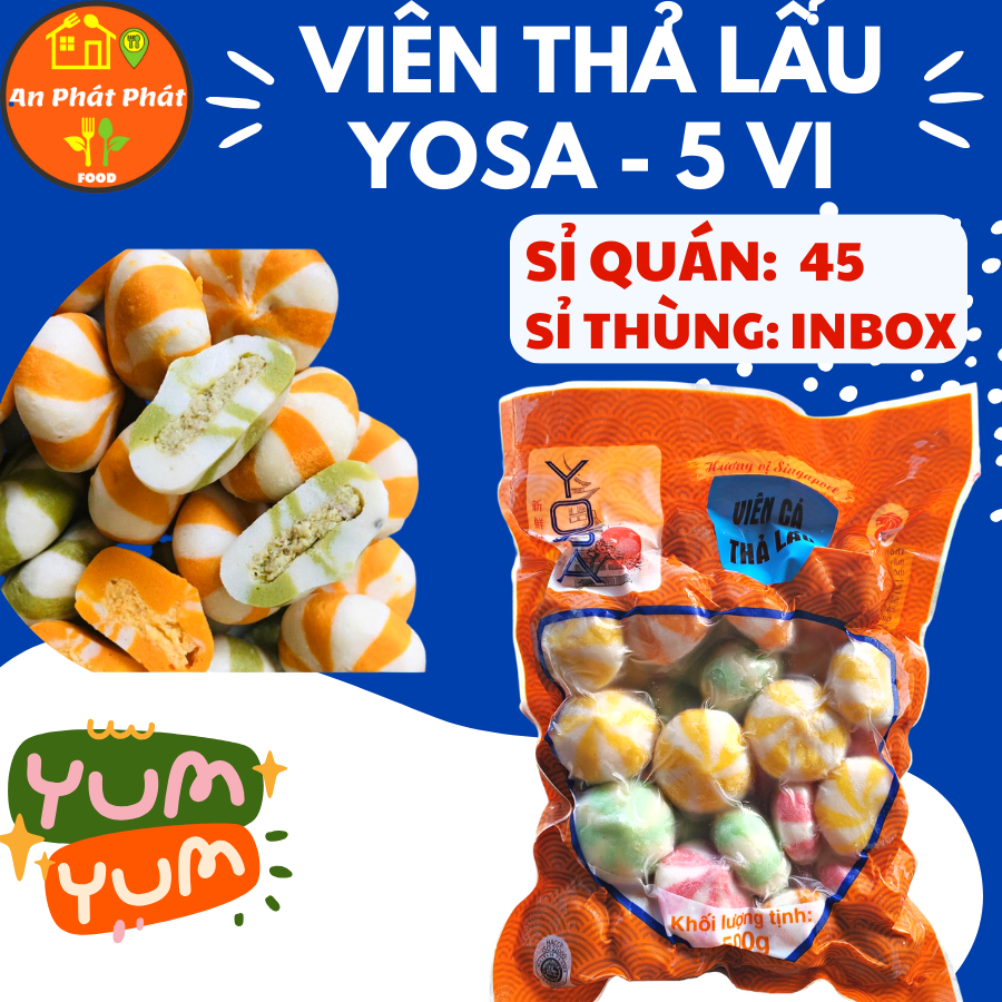 Viên Thả Lẩu thập cẩm Yosa, gói 500g, Mix 5 vị. Ngon như hàng Malaysia ...