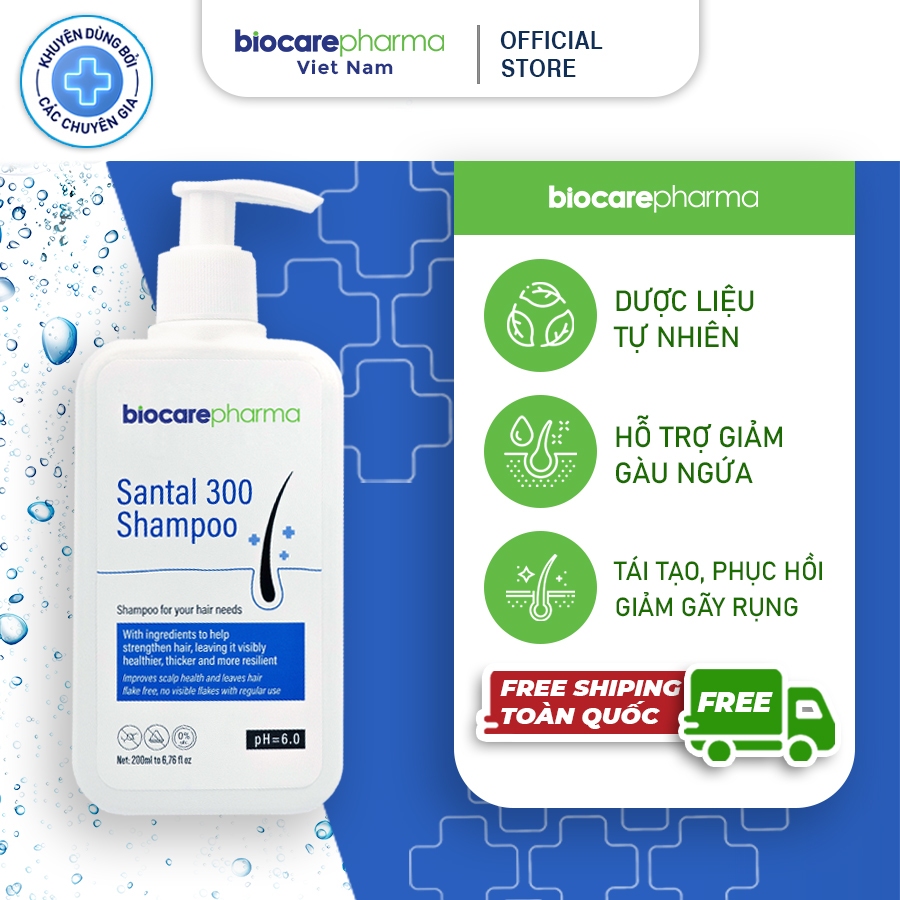 Dầu gội dược liệu BIO CARE PHARMA giảm gàu, nấm ngứa da đầu Santal 300 ...