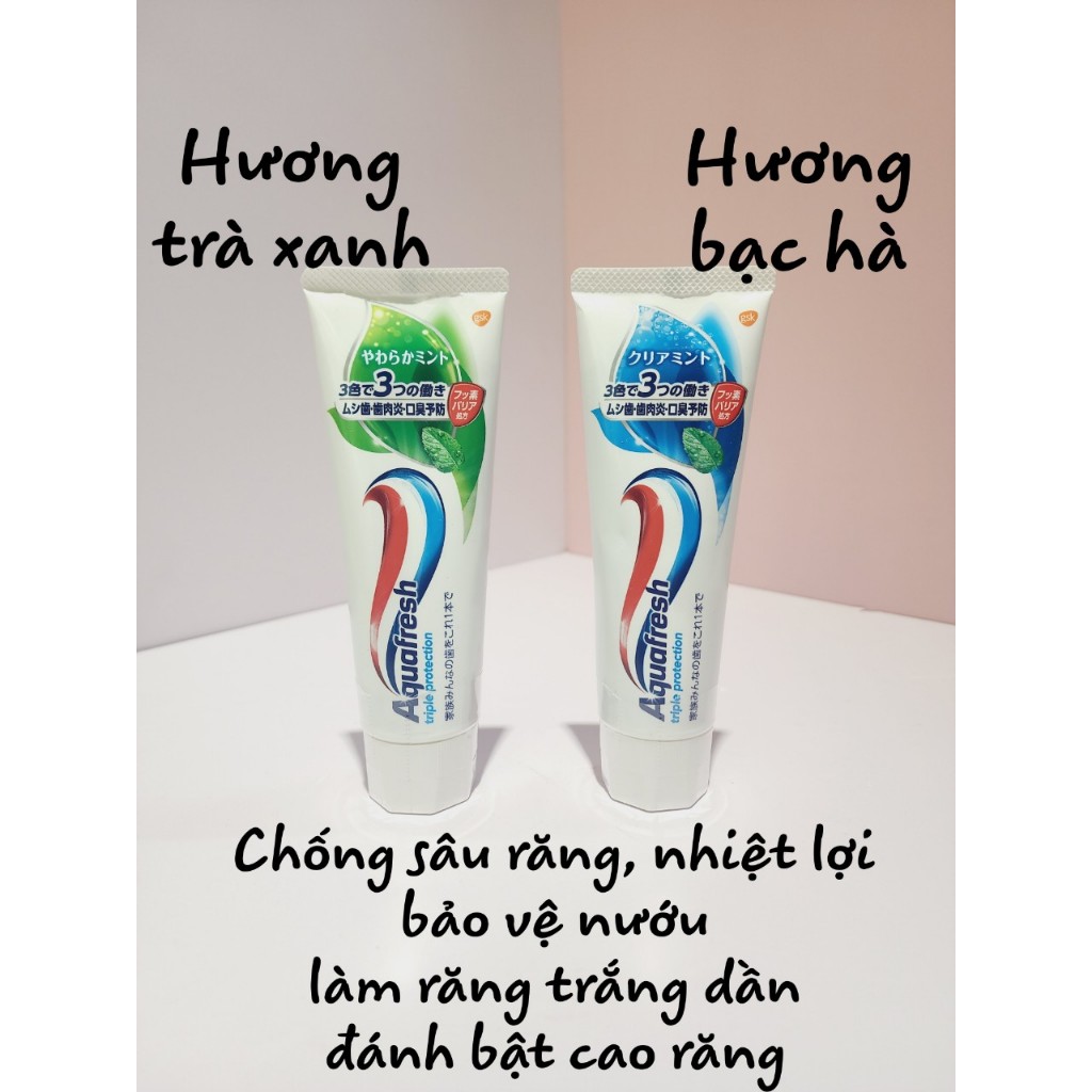 Kem đánh răng Aquafresh Nhật chống mảng bám và axit từ đường, mang lại hơi thở thơm mát 140gr ...