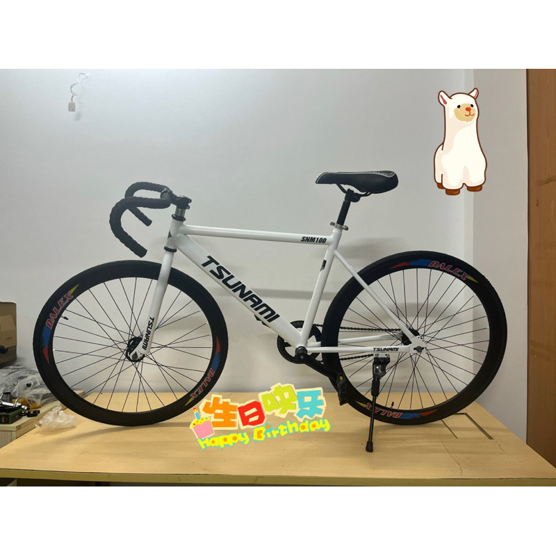Xe đạp thể thao fixed gear & single speed tsunami trắng vành đen ( KÈM ...