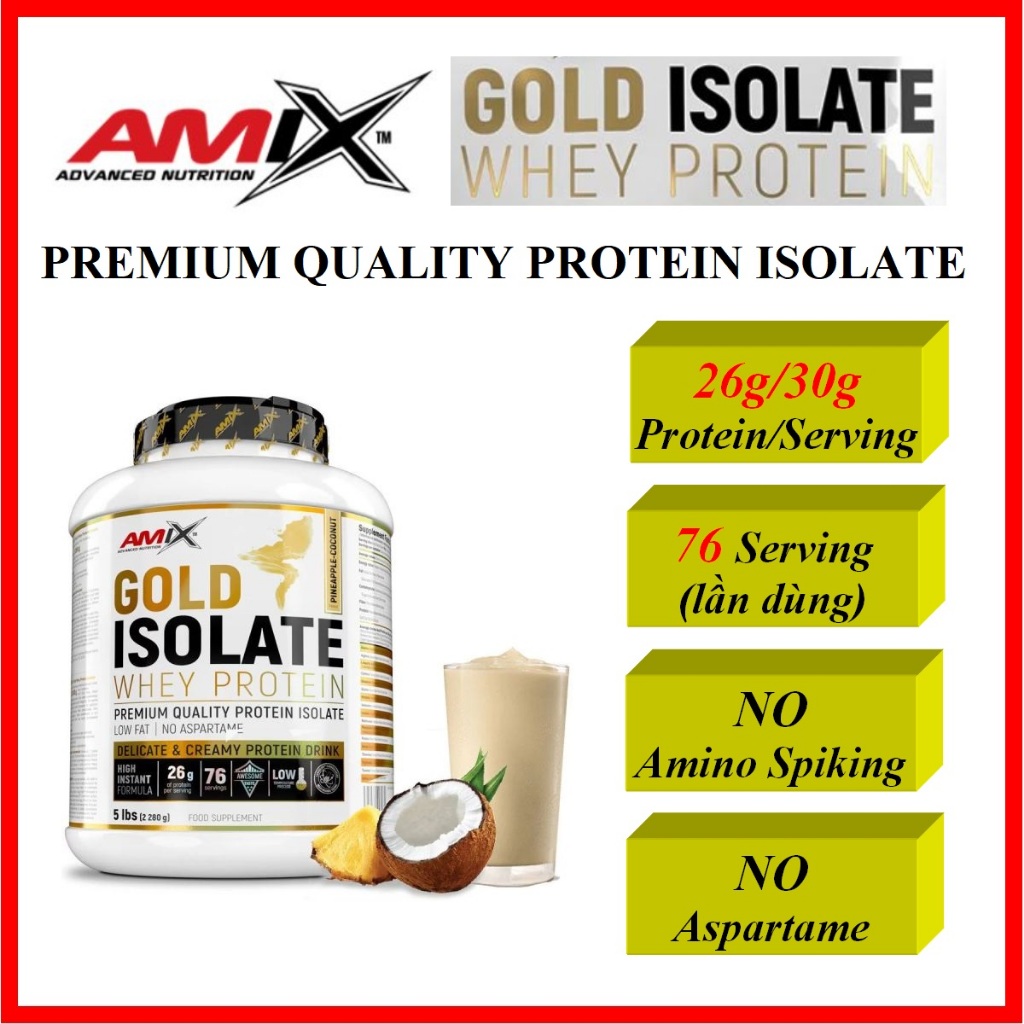 Amix Gold Isolate Whey Protein 5Lbs 76 lần dùng – Bổ sung Protein, Tăng ...