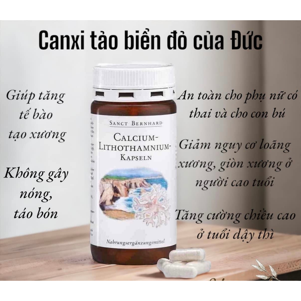 VIÊN UỐNG CANXI TẢO BIỂN ĐỎ, SANCT BERNHARD | Shopee Việt Nam