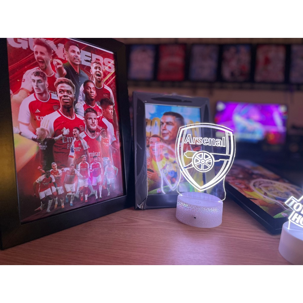 Đèn Ngủ Led 3D Logo CLB Bóng đá Arsenal | 16 Màu + Remote | Đèn Led 3D ...