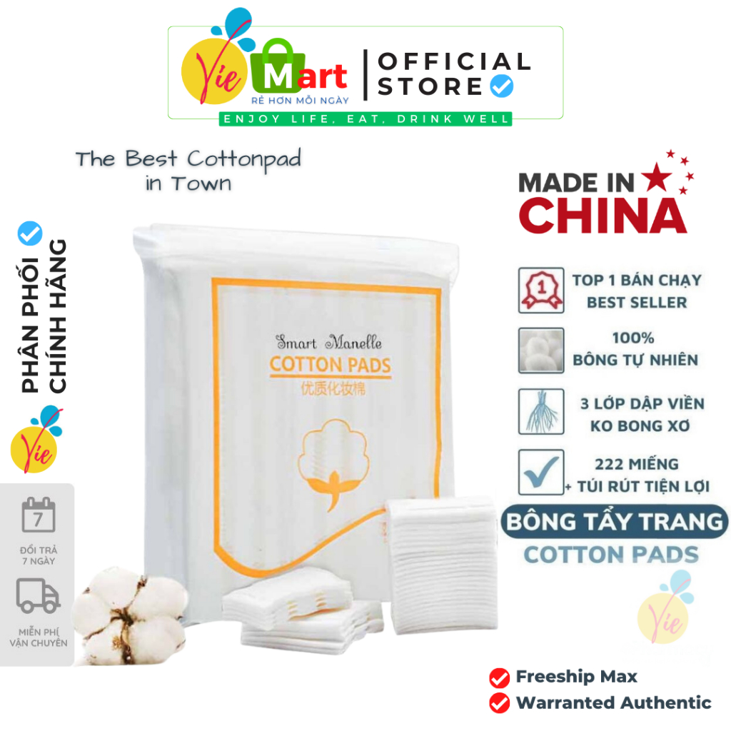 Bông tẩy trang 222 miếng 3 lớp Cotton Pads - Bông Mèo FM 222 miếng ...