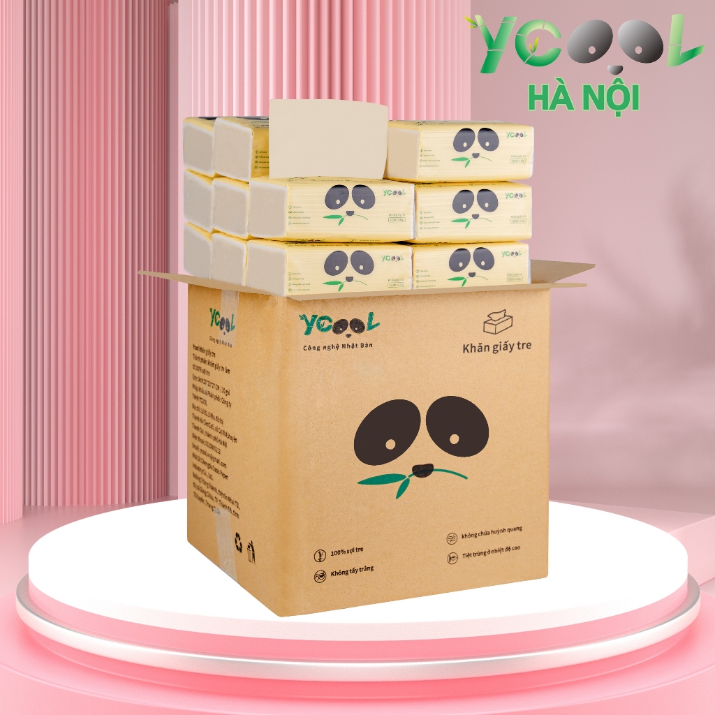 Giấy ăn gấu trúc khăn giấy tre YCOOL 1 thùng 30 gói 300 tờ | Shopee ...