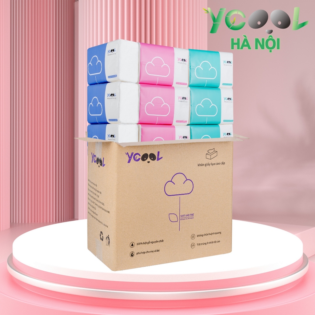 Giấy ăn gấu trúc khăn giấy tre YCOOL 1 thùng 30 gói 300 tờ | Shopee ...