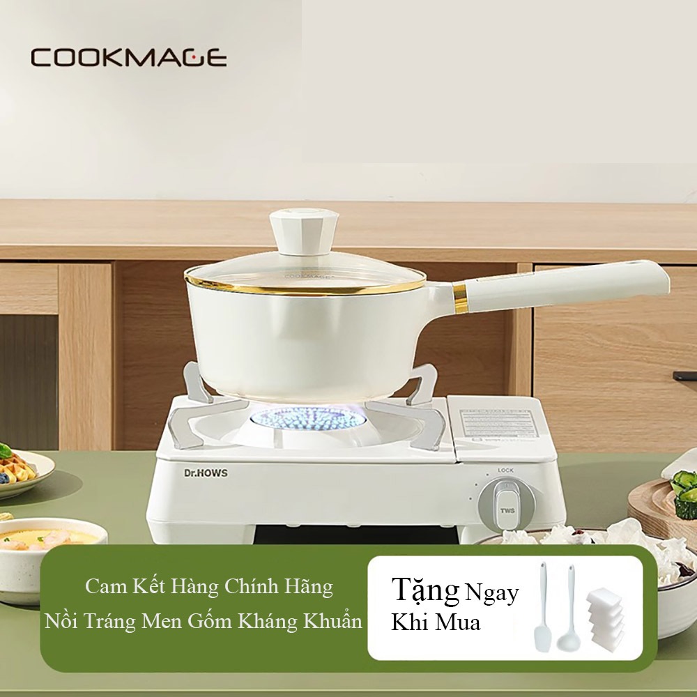 Nồi sứ gang tráng men Cook Mage nấu cháo nấu bột cho bé ăn dặm stye hàn ...