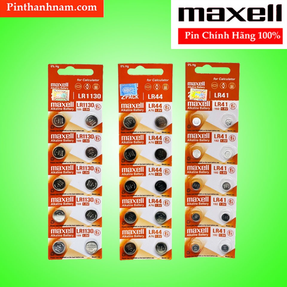 Pin MAXELL LR44 / LR1130 / LR41 1,5V Vỉ 10 Viên Chính Hãng | Shopee Việt Nam