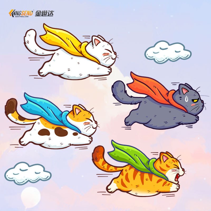 Tem decal logo 05 con mèo bay qua đám mây sáng tạo, độc đáo | Shopee ...