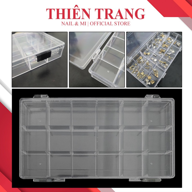 Khay đựng đá - charm mica trong 18 ô cấp - Hộp đựng phụ kiện nail cao ...