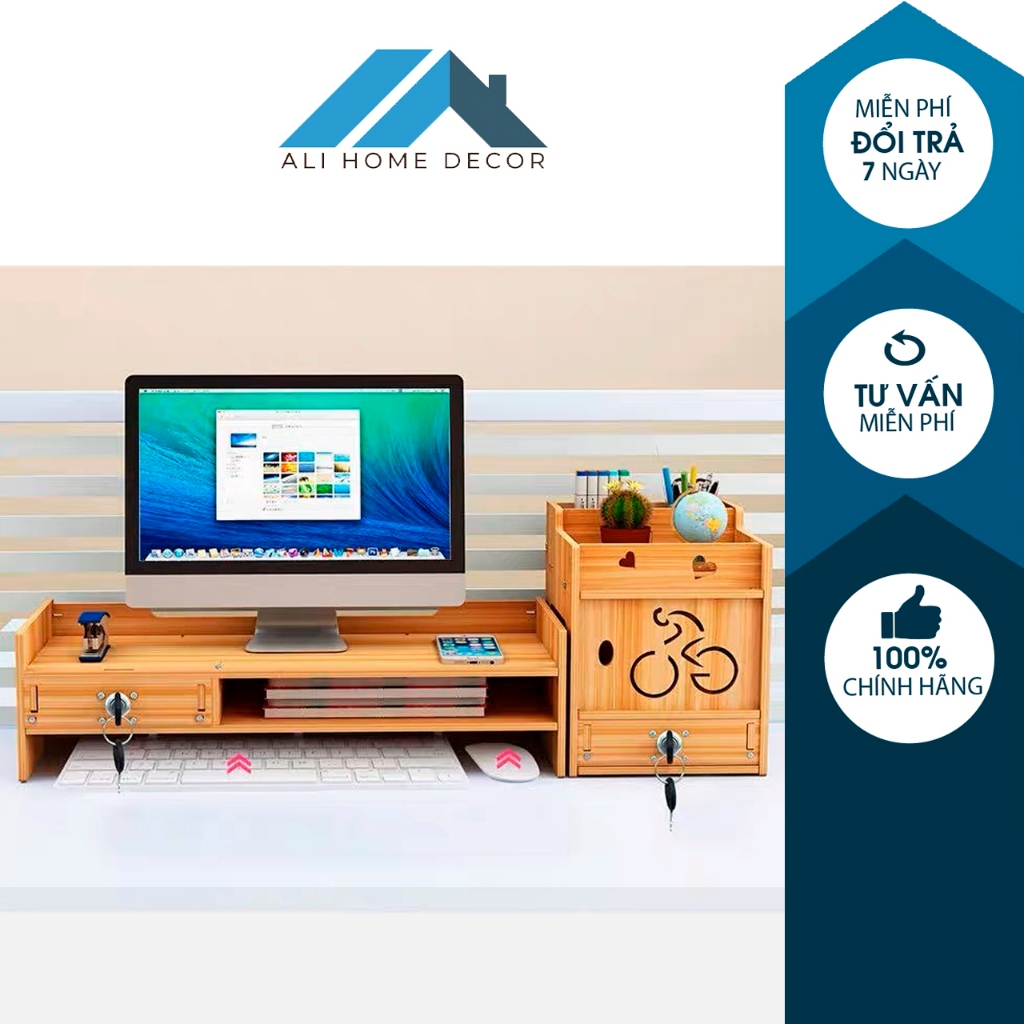 Kệ máy tính để bàn có ngăn chứa đồ có khóa an toàn tiện lợi ALIHOME Z05 | Shopee Việt Nam