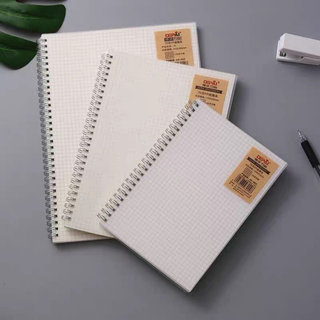 Vở Caro A4 - A5 - A6 (ô 5x5) 140 trang - Sổ caro lò xo kép bìa nhựa ...