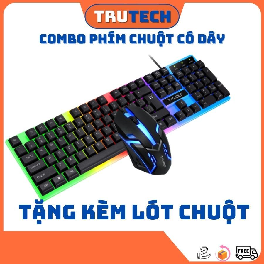 Combo bàn phím chuột có dây, phím chuột led gaming TF230 | Shopee Việt Nam