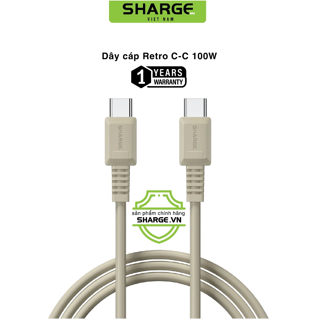 Cáp sạc phong cách SHARGE Retro CtoC (TypeC) | SHARGEEK | Shopee Việt Nam