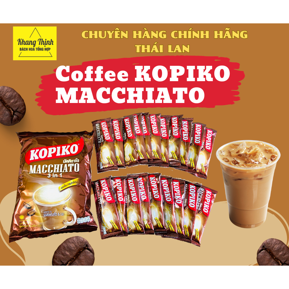 Cà phê Kopiko Macchiato 3in1 Thái Lan Bịch 20 gói | Shopee Việt Nam