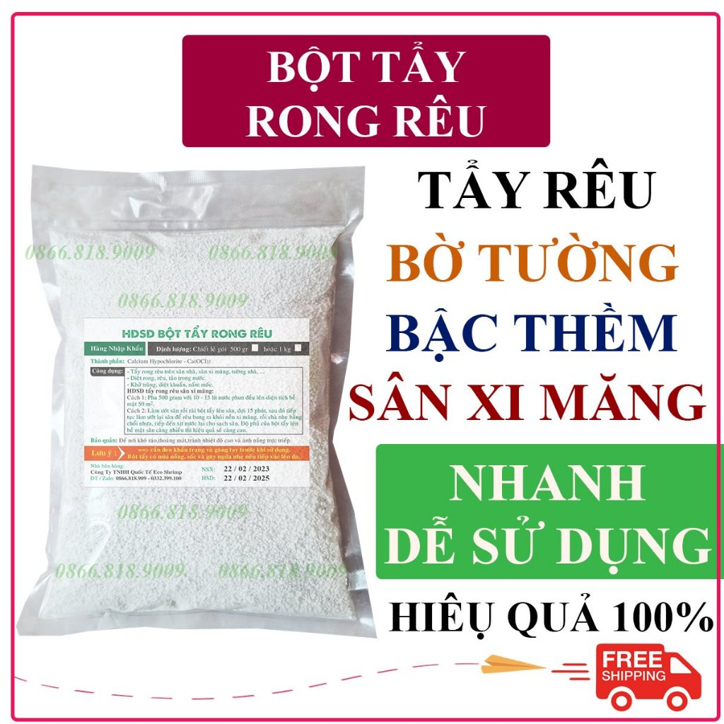 Gói 500g Bột Tẩy Rong Rêu Sân Xi Măng - Sạch Nhanh Sau 10 phút | Shopee ...
