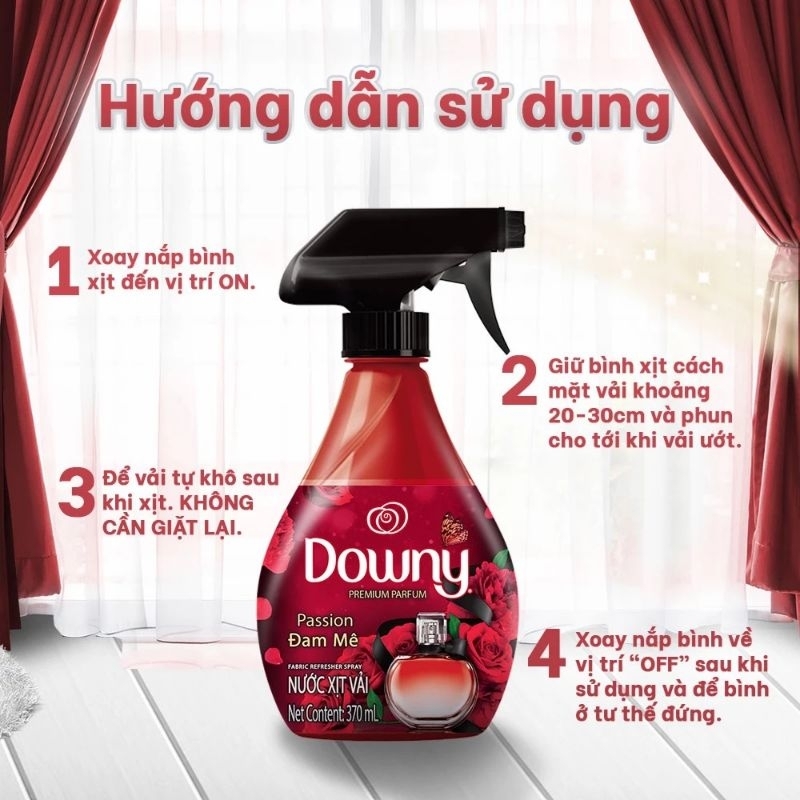 Xịt vải Downy khử mùi và chống khuẩn 99,9% hương Nắng mai/ đam mê/ huyền bí chai 370ml | Shopee ...
