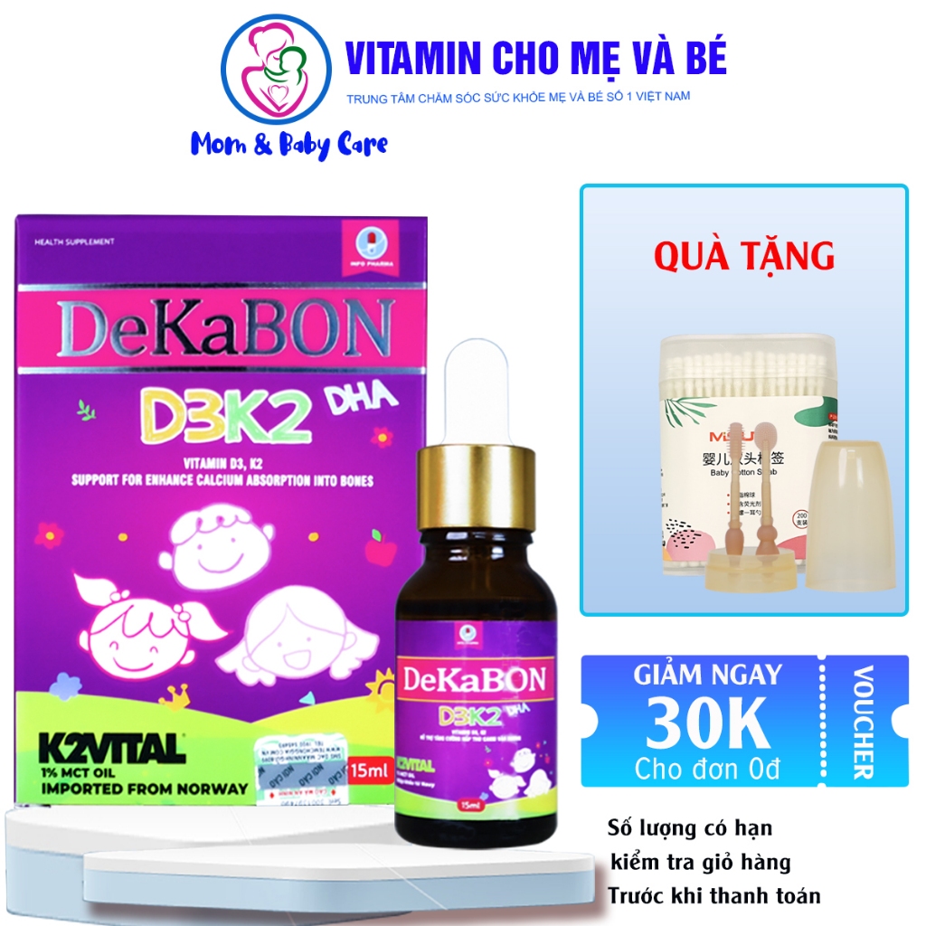 Dekabon D3k2 DHA 15ml - Bổ sung Vitamin D3k2 Mk7 cho trẻ, giúp trẻ ...