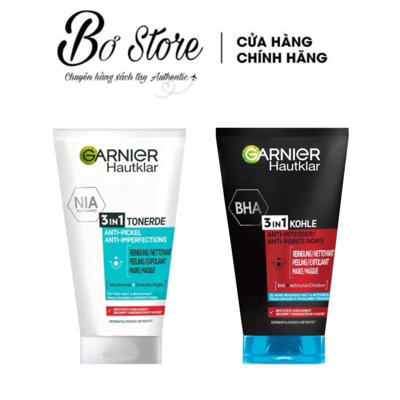 [HÀNG ĐỨC] Sữa rửa mặt Garnier 3in1 dành cho da dầu mụn, 150ml | Shopee ...