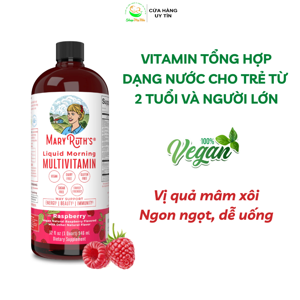 Vitamin tổng hợp dạng lỏng Mary Ruth Raspberry Liquid Morning cho trẻ ...