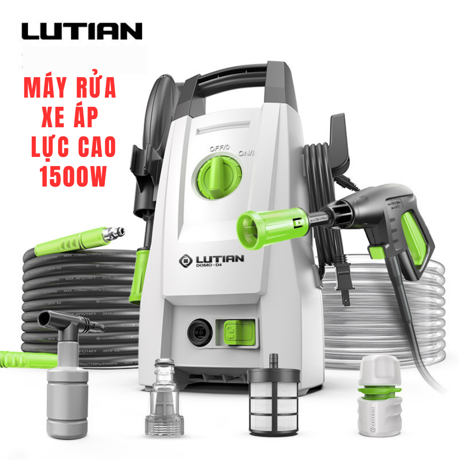 Máy rửa xe đa năng cao áp LUTIAN G4 1500W phục vụ gia đình và gara, máy rửa xe ô tô, nhà cửa ...