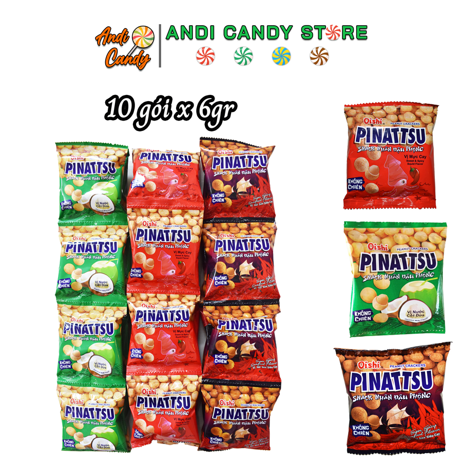 Combo 10 Gói Snack Đậu Phộng Pinatsu Siêu Xốp Oishi | Shopee Việt Nam