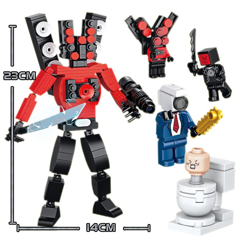 Lego 4 trong 1 Titan speaker man, Tivi man, camera man, Skibidi toilet ...