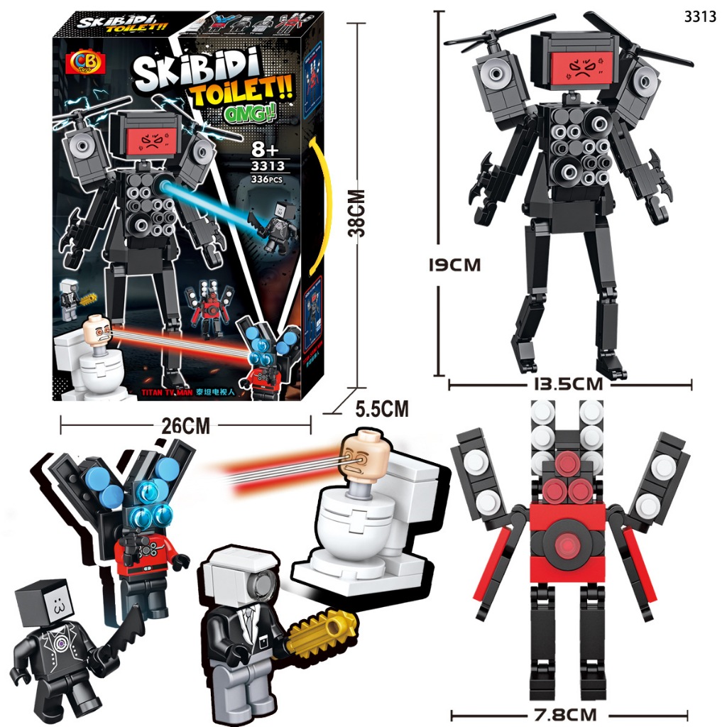 Lego 4 trong 1 Titan speaker man, Tivi man, camera man, Skibidi toilet ...