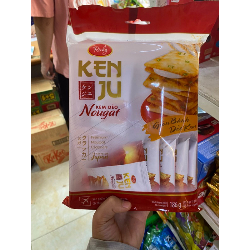 Bánh quy kem dẻo Kenju Richy gói 186g | Shopee Việt Nam