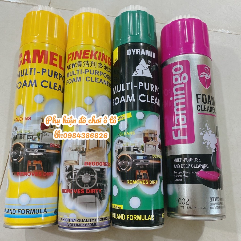 (TỔNG HỢP) Chai xịt vệ sinh nội thất ô tô Chính Hãng Camel, Fineking ...
