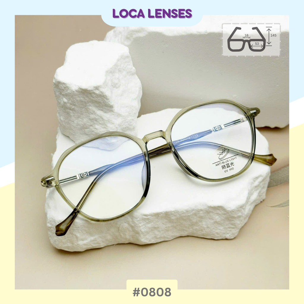 Gọng kính vuông kim loại nhựa nam nữ Loca Lenses chắn bụi, chống ánh ...