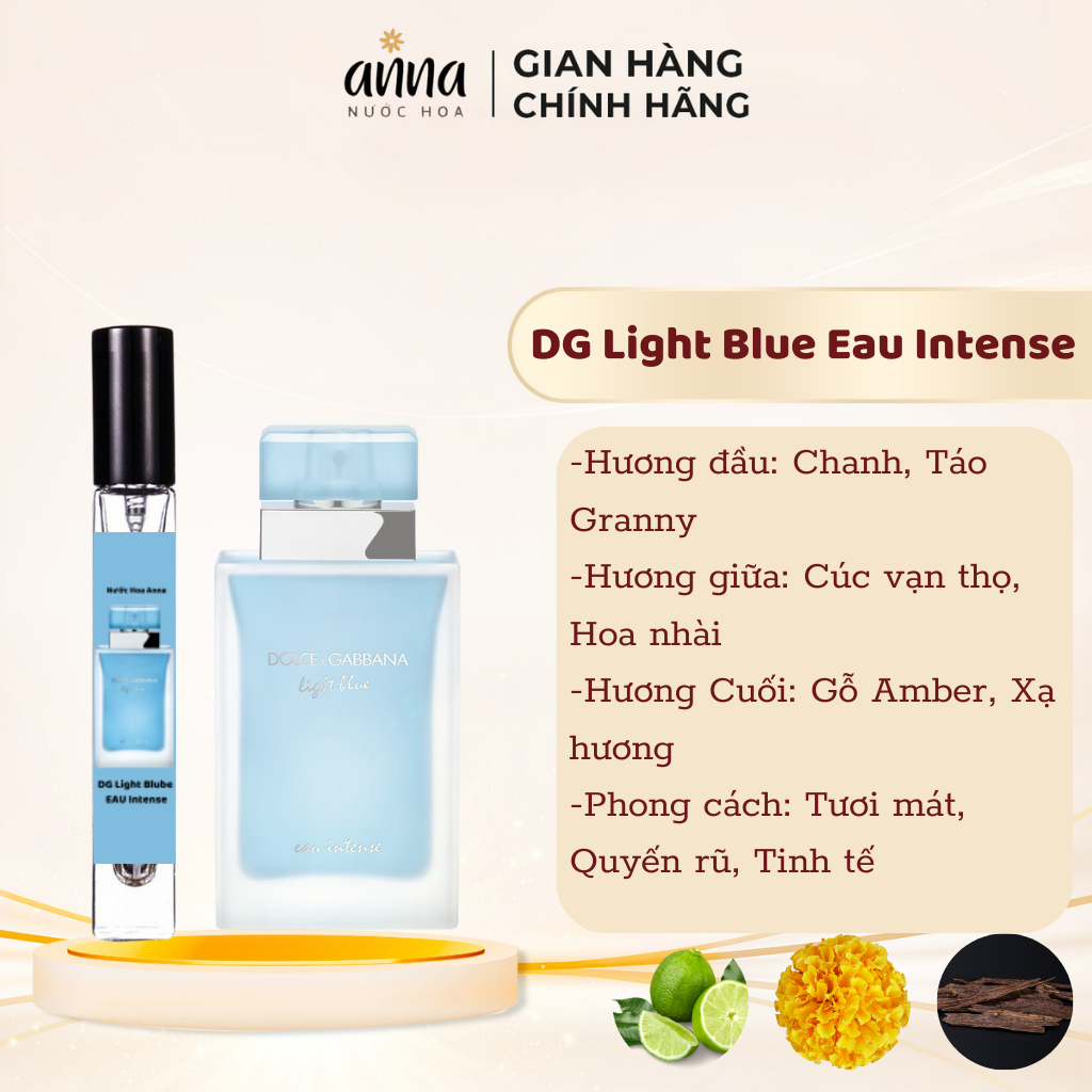 Nước hoa nữ DG Light Blue intense EDT 10ml - Lia Perfume | Shopee Việt Nam
