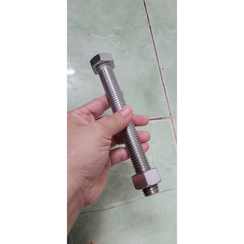 Bu long inox 304 và ốc inox 304 , M18x150mm, Bulon inox 304 lục giác ...