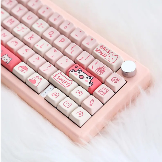 Keycap ZOUYA LMK67 Mèo Hồng | Meow Cho Bàn Phím Cơ MDA | CHERRY - Hỗ ...