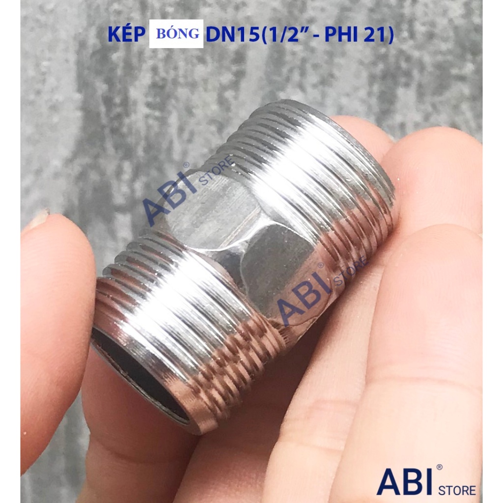 KÉP INOX 304 PHI 21(dn15-1/2''), KÉP INOX 201 ĐÚC, NỐI 2 ĐẦU REN NGOÀI ...