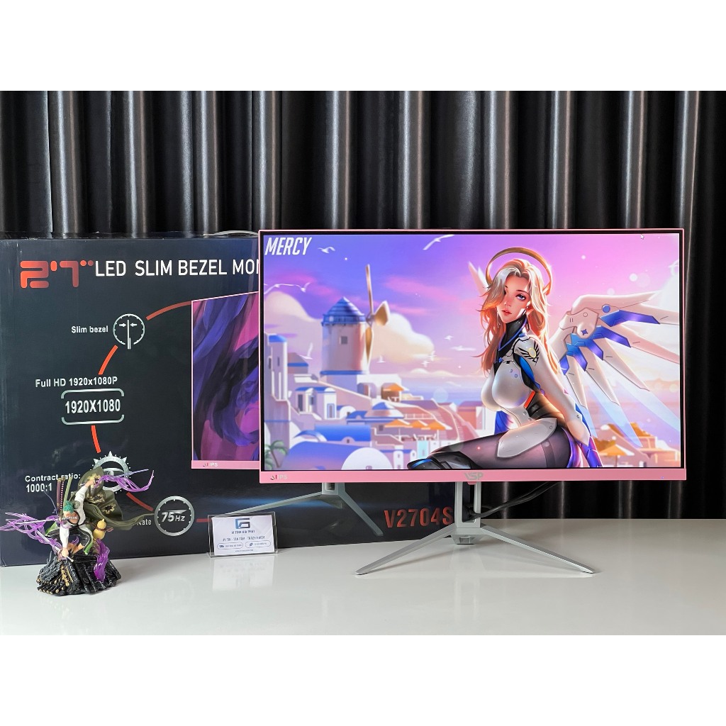 Màn hình VSP 27" Phẳng Cong 75hz VA FULL HD Trắng Hồng Đen V2704s ...